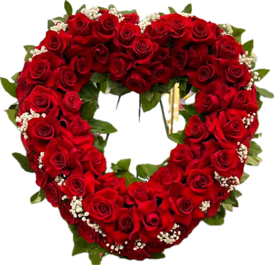 Full Red Rose Wreath | Santos Flowers